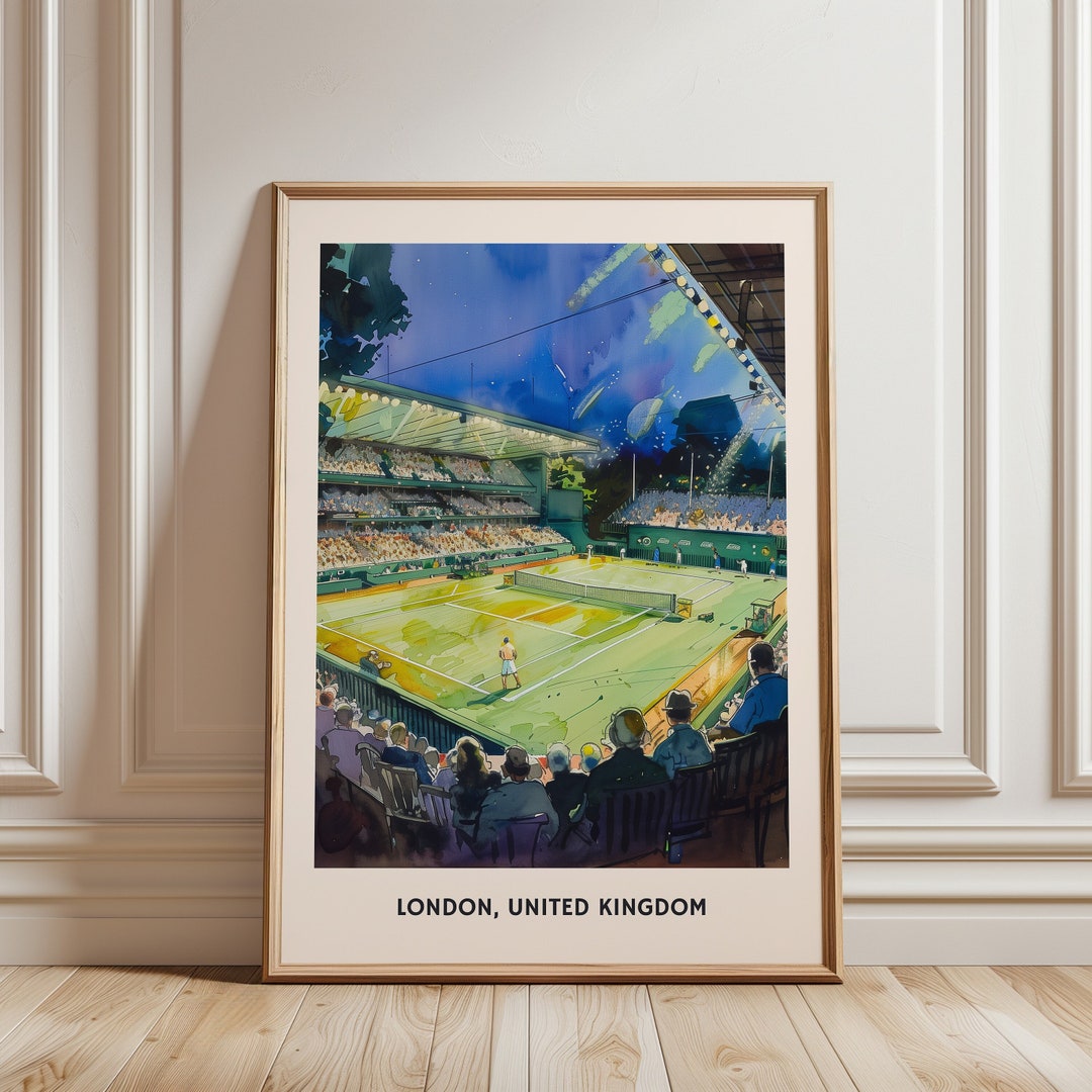 Tennis Print, Abstract Tennis Court Poster, London Tennis Wall Art ...