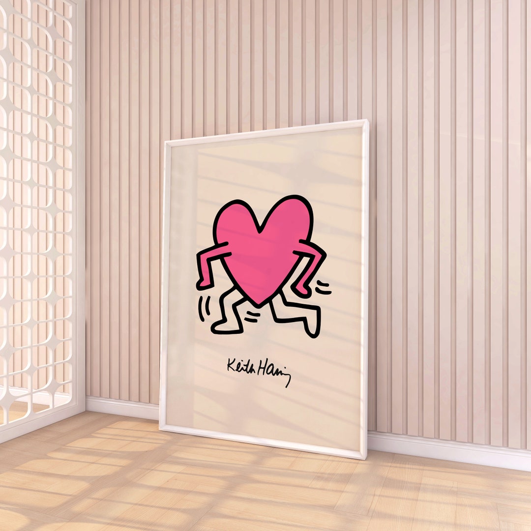 Keith Haring Love Heart Print, Keith Haring Love Heart Poster, Haring ...