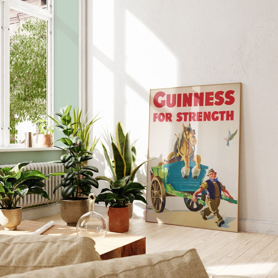 Guinness for Strength Beer Stout Poster Horse and Carriage Vintage ...