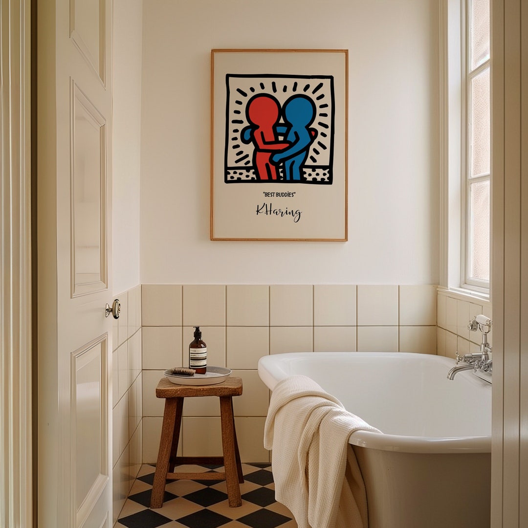 Keith Haring Best Buddies Colourful Print, Keith Haring Aesthetic ...