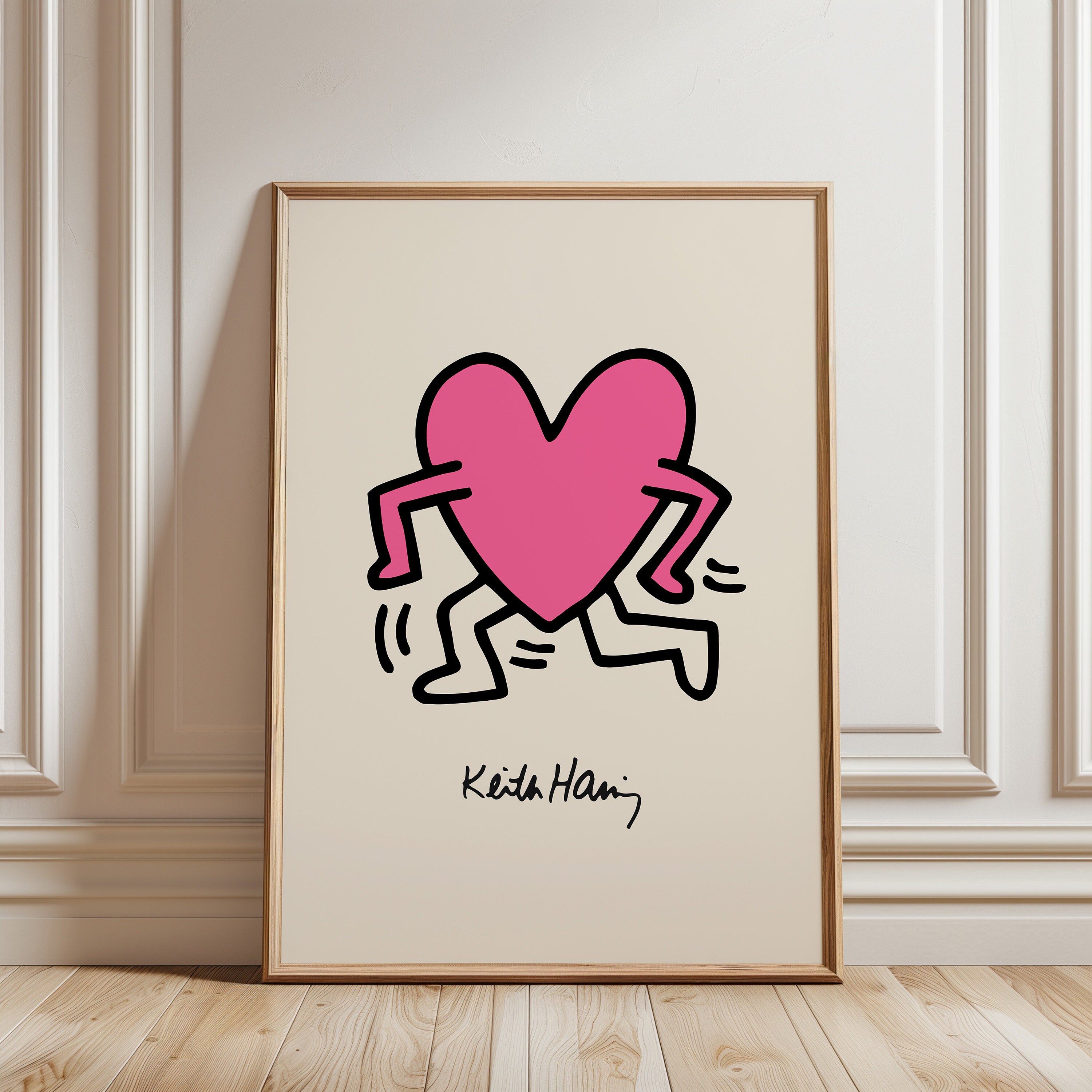 Keith Haring Love Heart Print, Keith Haring Love Heart Poster, Haring ...