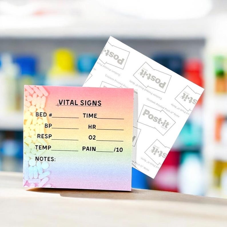 Rainbow Vital Signs Post-it Notes - Etsy