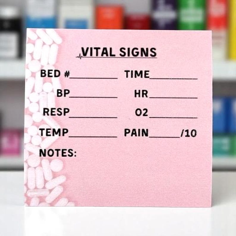 Pink Vital Signs Post-it Notes - Etsy
