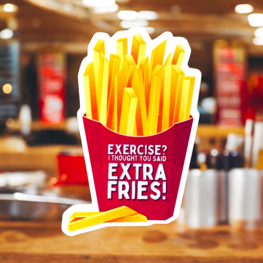 Exercise? Fry Box Sticker - Etsy