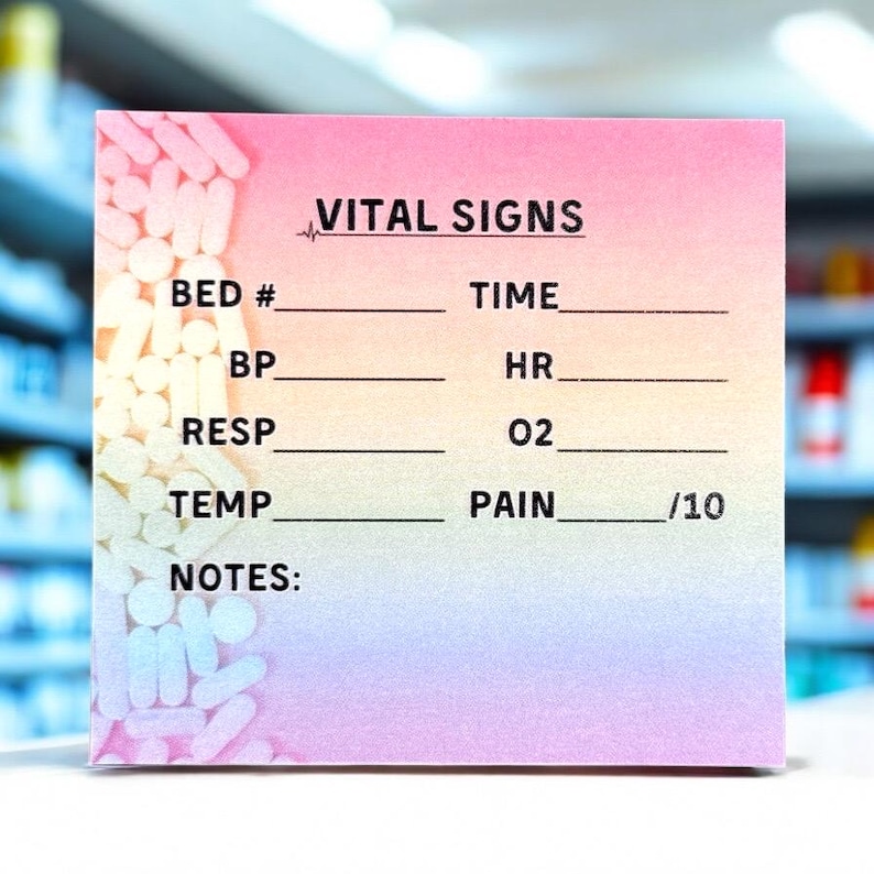 Rainbow Vital Signs Post-it Notes - Etsy