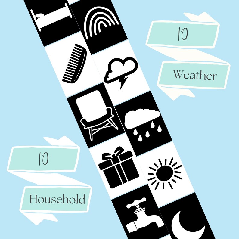 Printable High Contrast Flashcards. Monochrome Sensory Cards, Visual ...