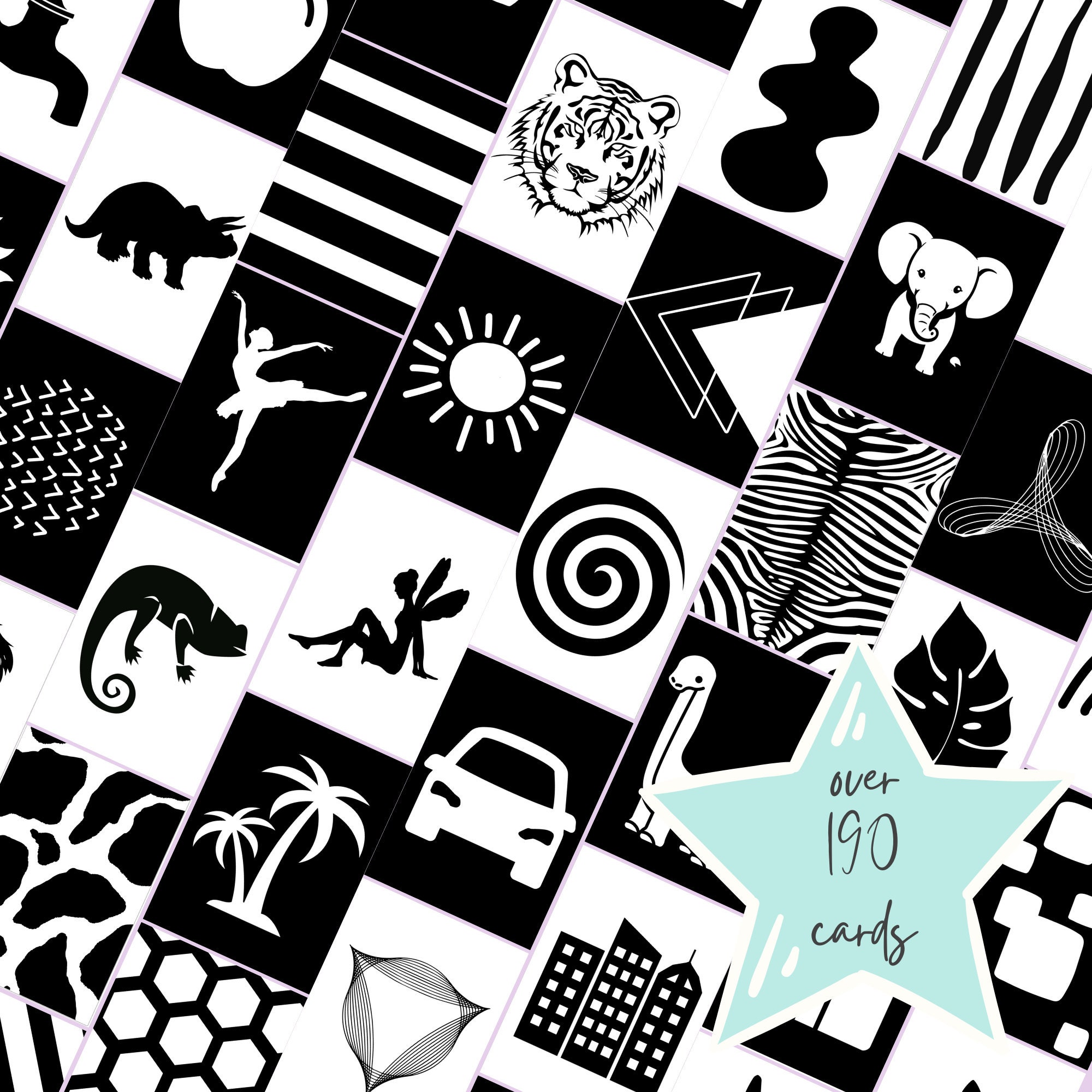 Printable High Contrast Flashcards. Monochrome Sensory Cards, Visual ...