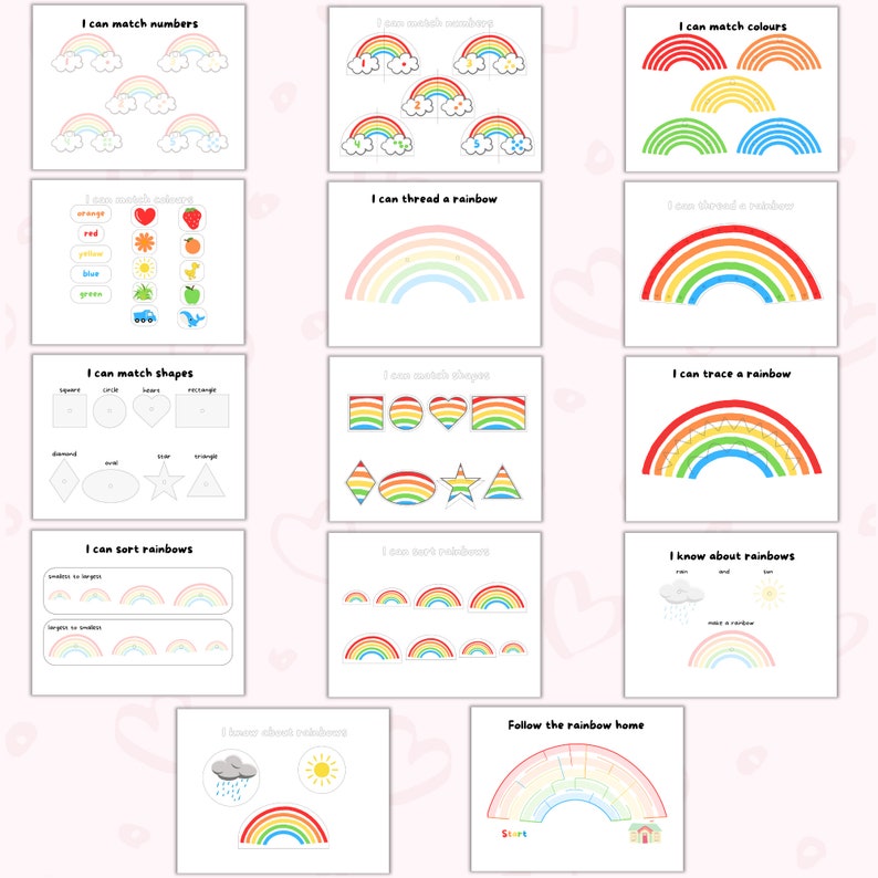 Toddler Rainbow Busy Book Printable: Montessori Learning Binder ...