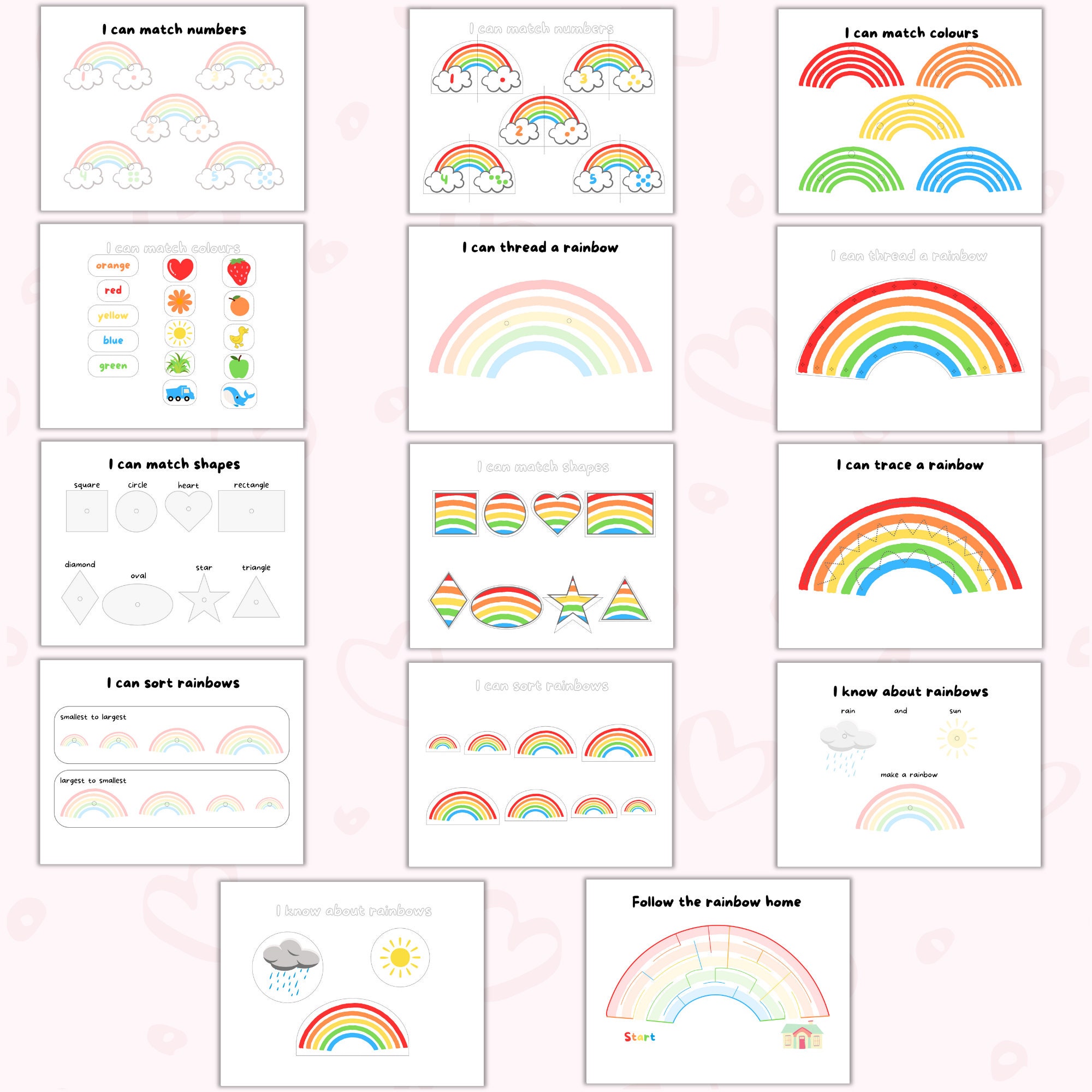 Toddler Rainbow Busy Book Printable: Montessori Learning Binder ...