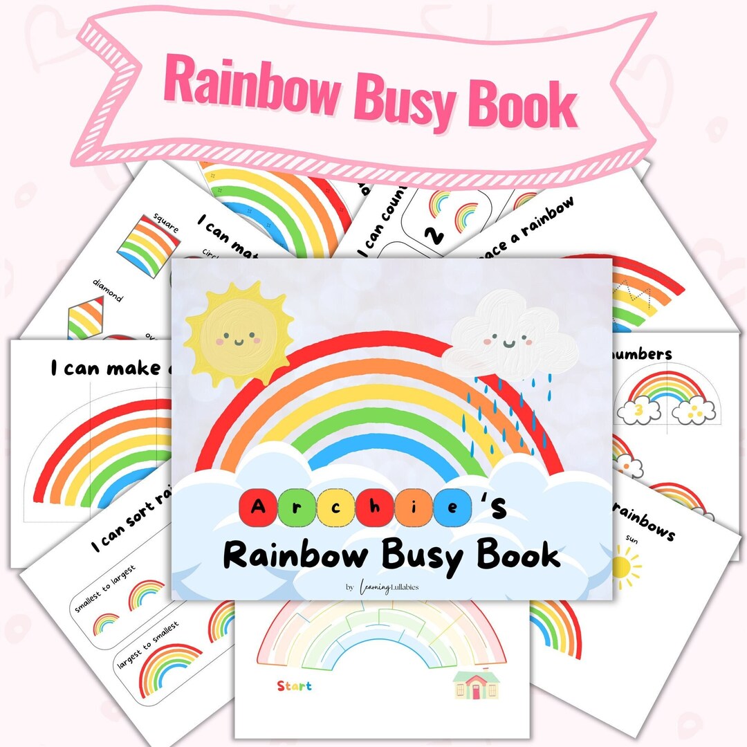 Toddler Rainbow Busy Book Printable: Montessori Learning Binder ...