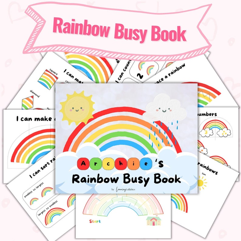 Toddler Rainbow Busy Book Printable: Montessori Learning Binder ...
