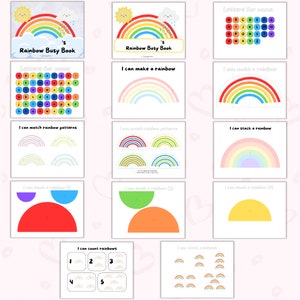 Toddler Rainbow Busy Book Printable: Montessori Learning Binder ...