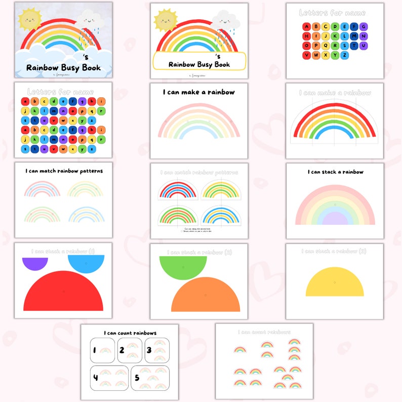 Toddler Rainbow Busy Book Printable: Montessori Learning Binder ...
