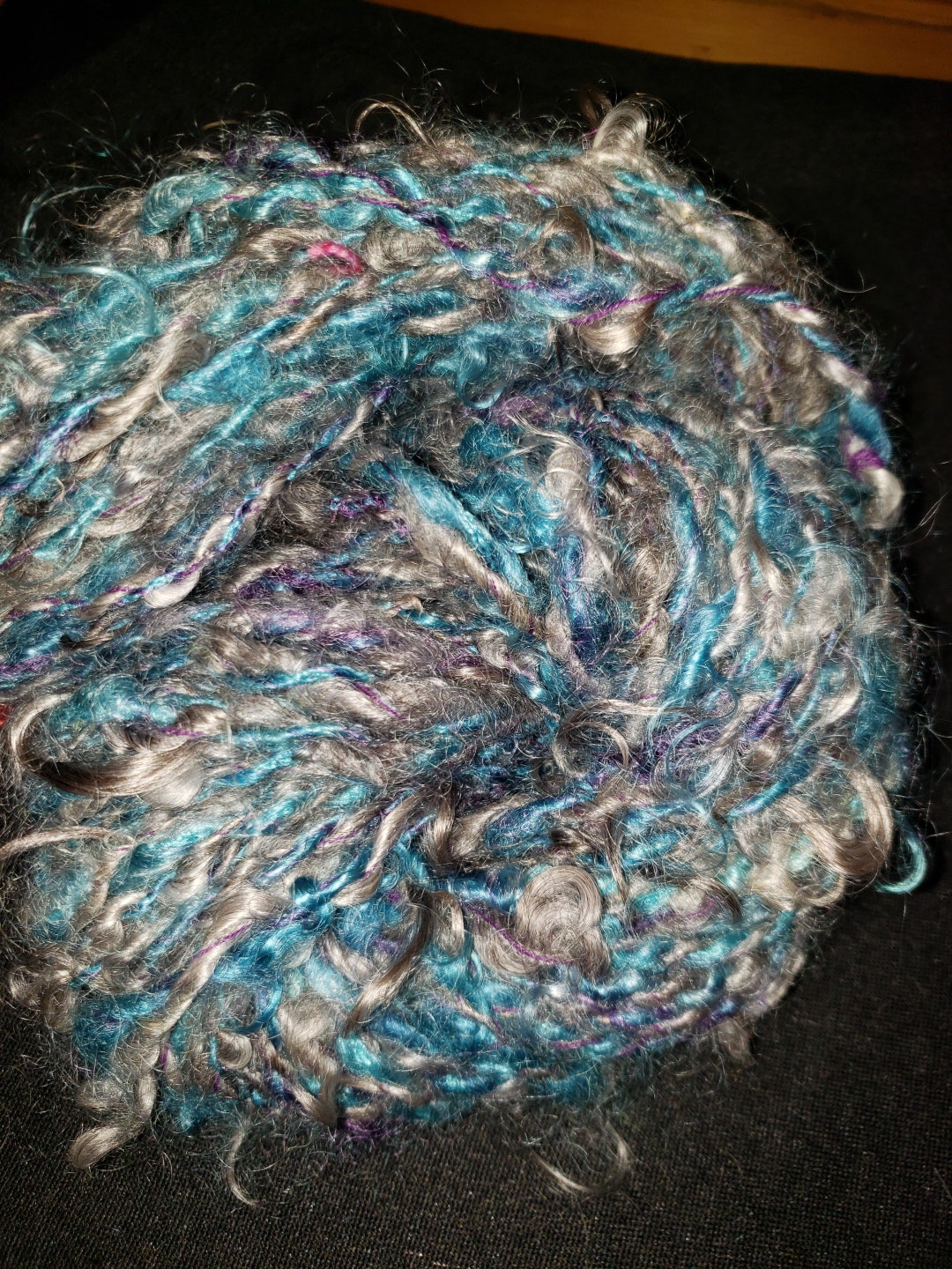 Art Yarn Kid Mohair Silk Camel Wool Curly Handspun Bulky Wt Weave or ...