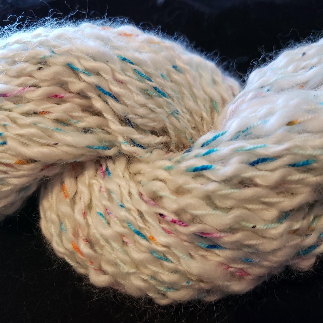 Pygora Handspun Yarn Plied With Madelintosh video Baby Merino & Nylon 3 ...