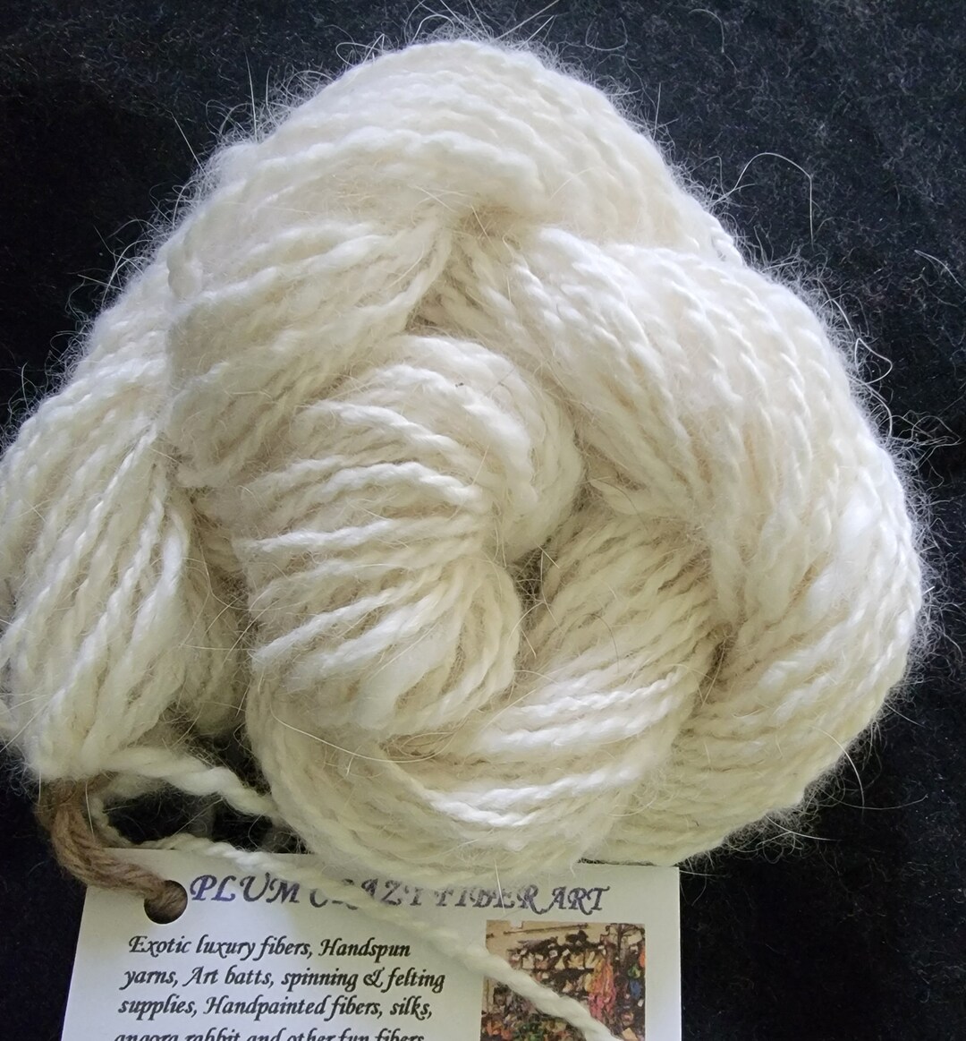 100% French Angora Rabbit Handspun Yarn Heavy Worsted 50 Yds 29-30 ...