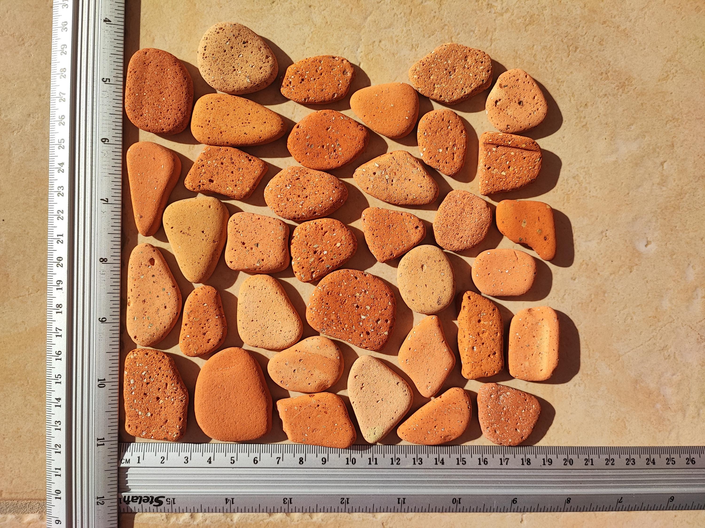 35flat Sea Terracotta Shards, Pebbles.naturally Polished Sea Terracotta ...