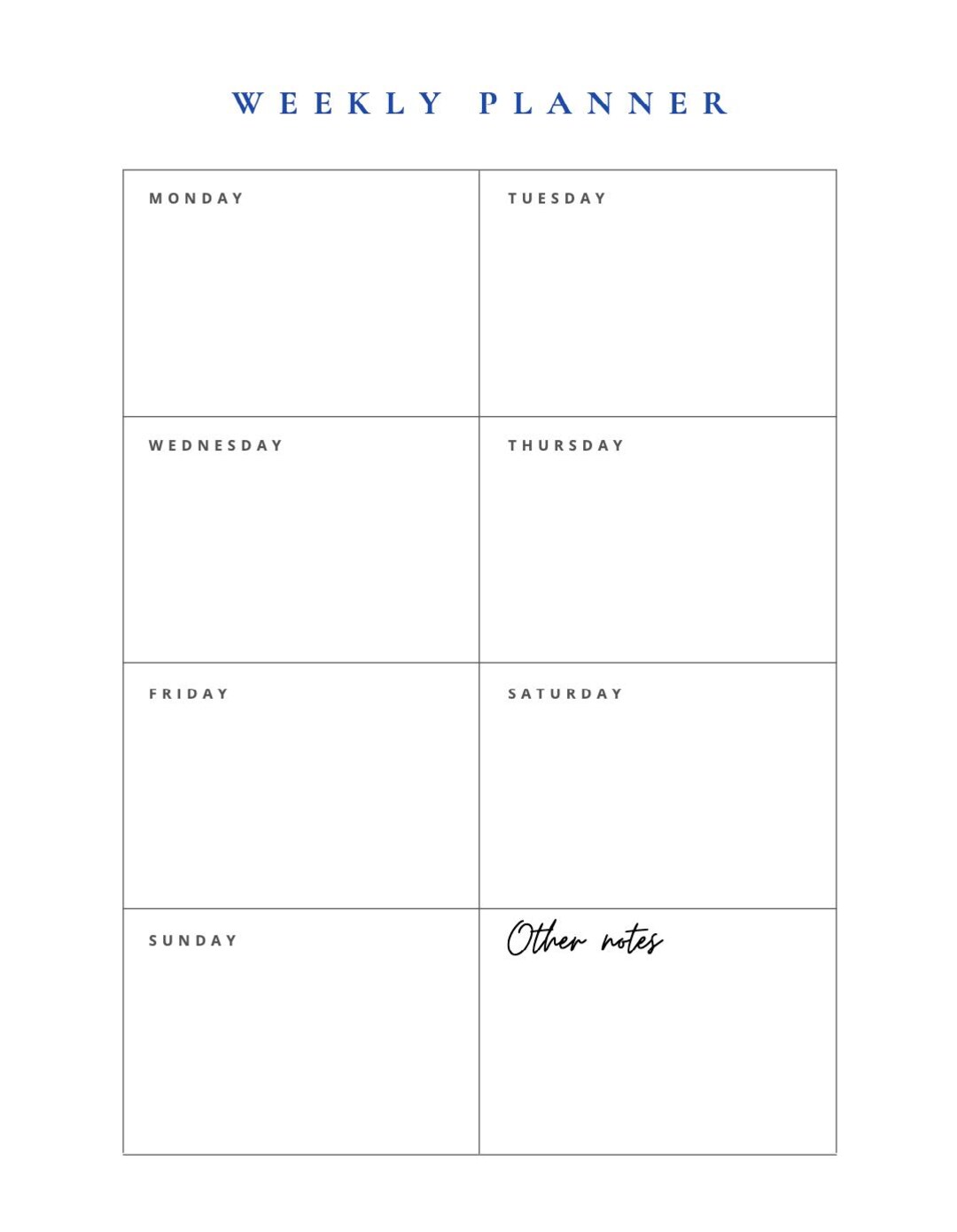 Weekly Planner Schedule Digital Download - Etsy