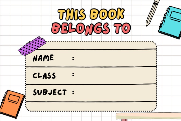 Exercise Book Name Label for Students - Etsy