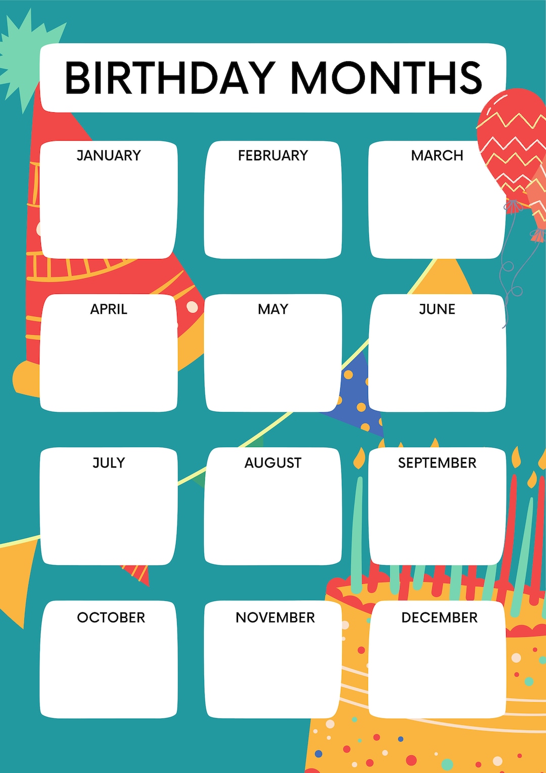 Birthday Month Poster - Etsy