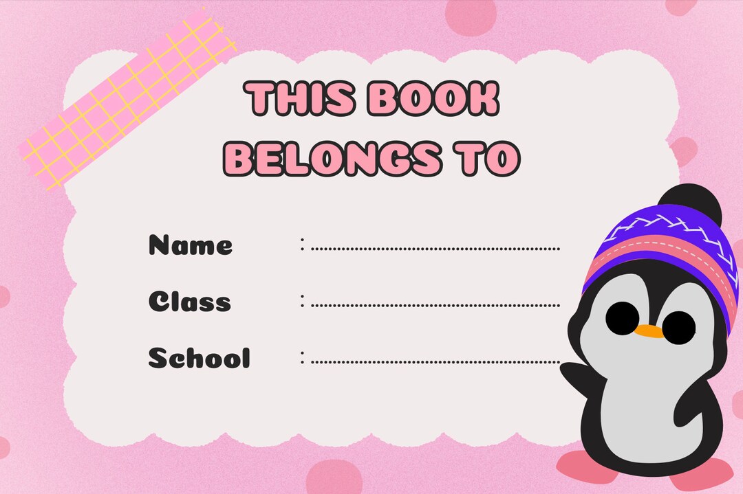 Exercise Book Name Label - Etsy