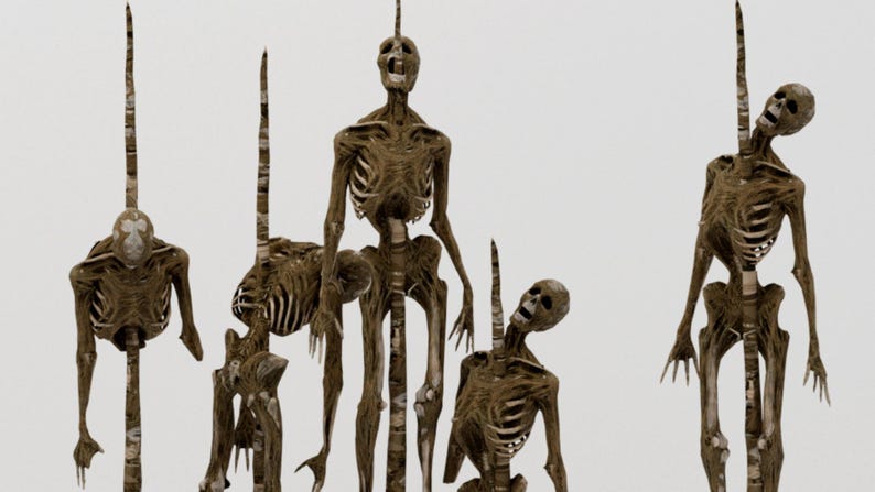 Horror Skeleton 3D Model Set – Game Ready Halloween Prop (digital ...