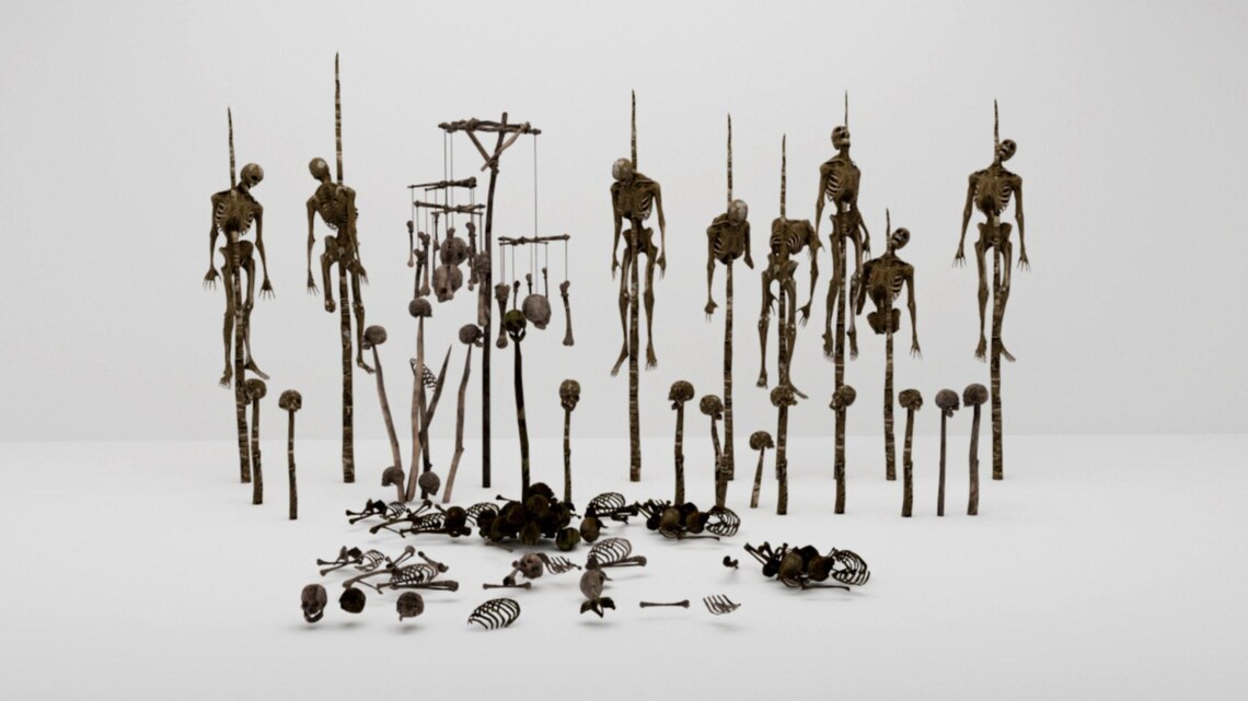 Horror Skeleton 3D Model Set – Game Ready Halloween Prop (digital ...