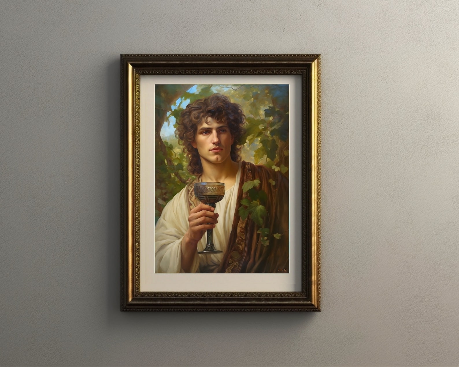 Dionysus, Wine Deity Ancient Greek Mythology, Pagan Painting Vineyard ...