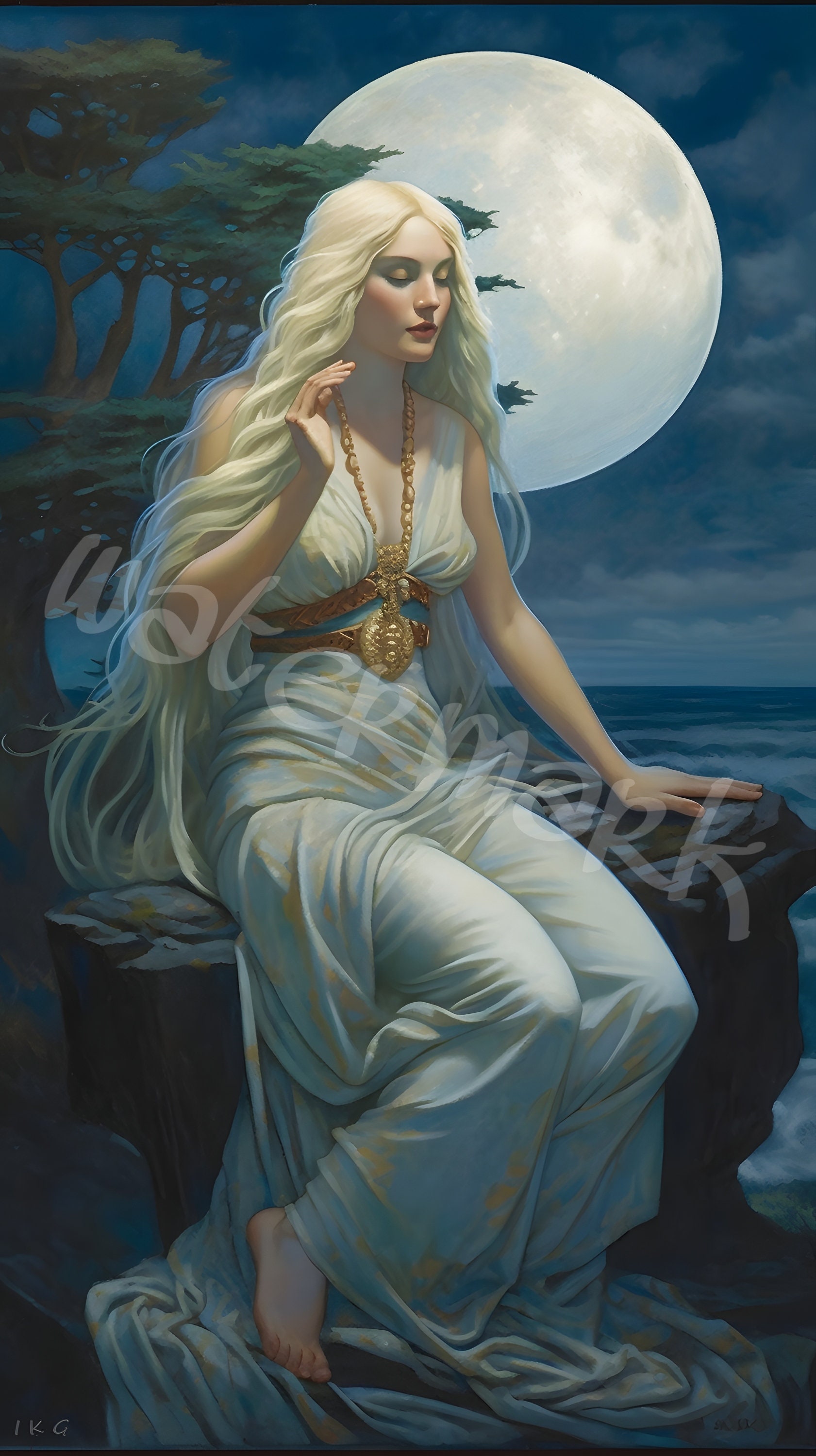 Moon Goddess Selene Dreams and Enchantment Elegant Altar - Etsy