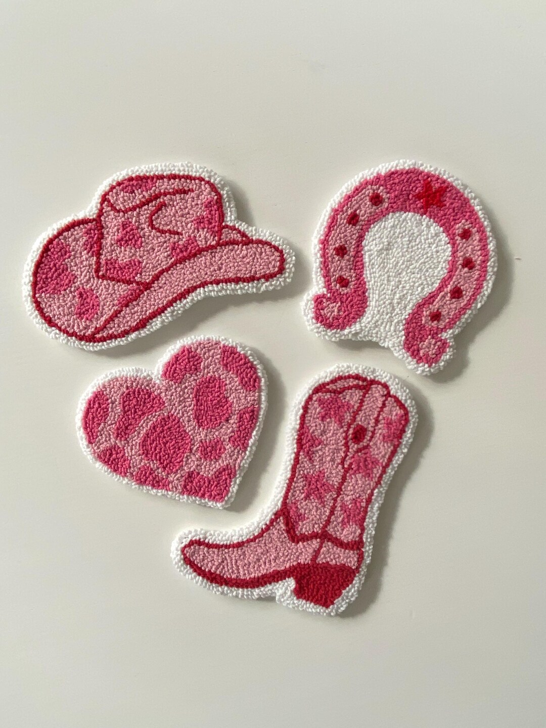 Punch Needle Cowgirl Cowboy Boot Coaster, Western Home Decor ...