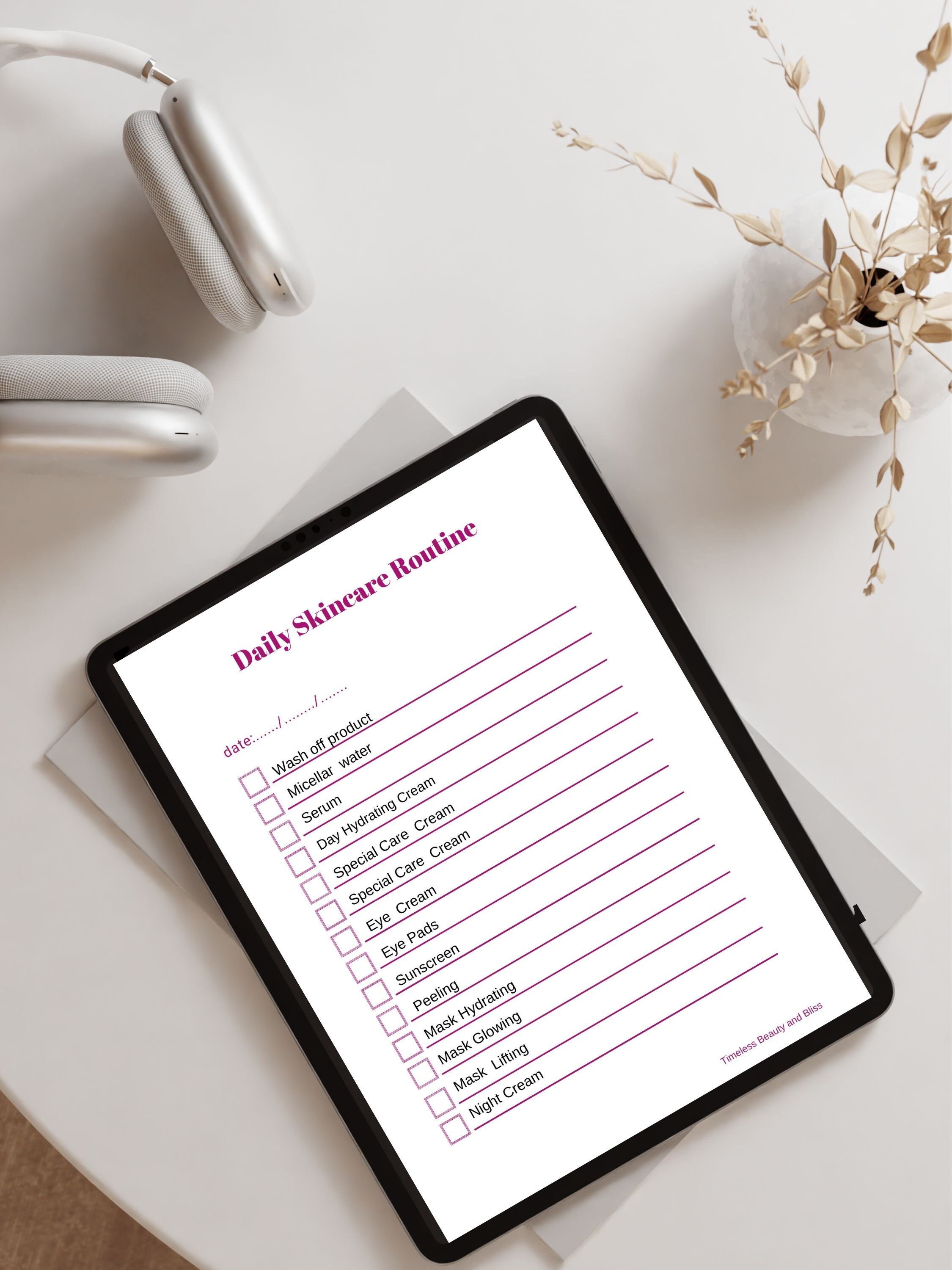 Daily Skincare Routine Checklist printable A5 - Etsy
