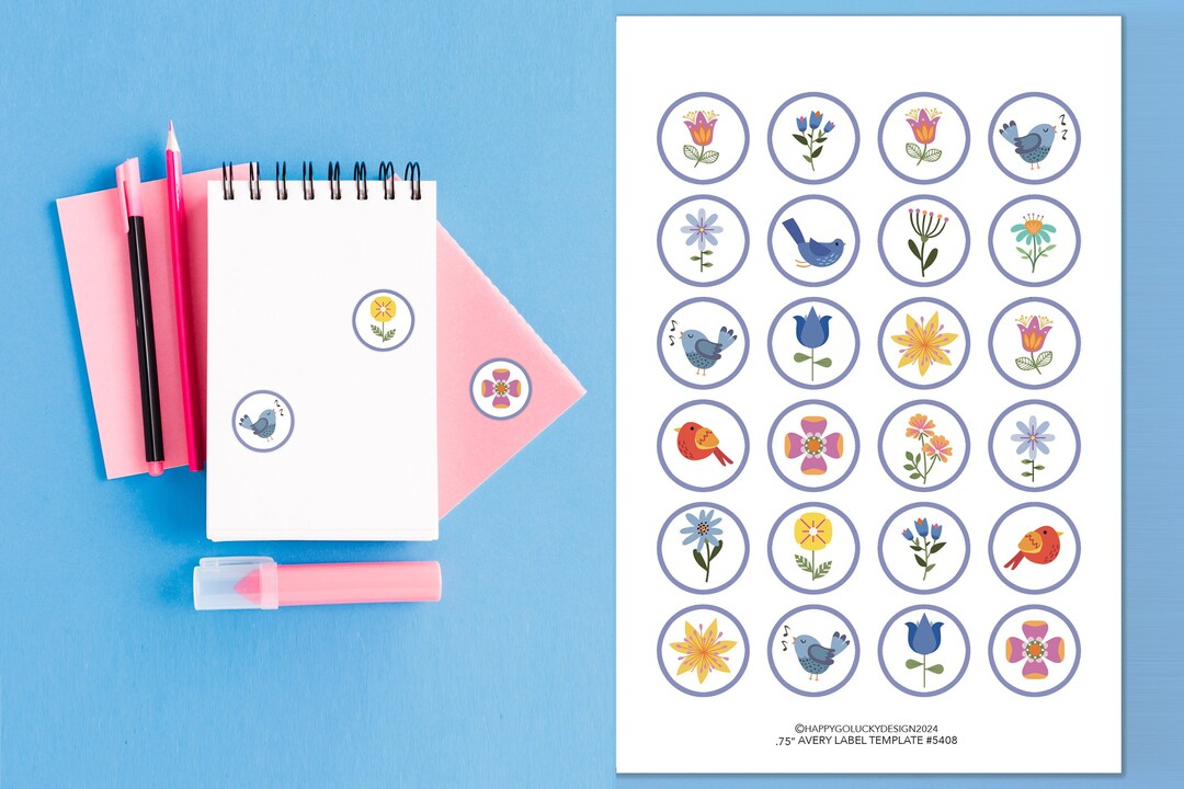 DIGITAL DOWNLOAD Printable Sticker Sheets self-adhesive - Etsy