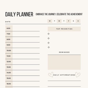 Editable Daily Planner Neutral Tones Unlimited Printable / Editable PDF ...