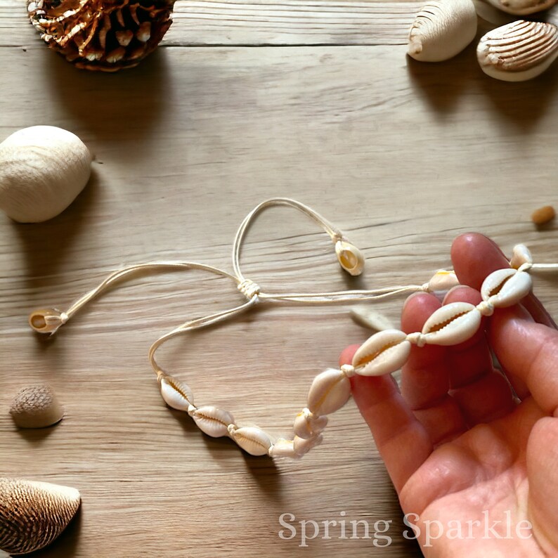 Cowrie Seashell Necklace Bracelet Set: Cowrie Seashell Bracelet, Cowrie ...