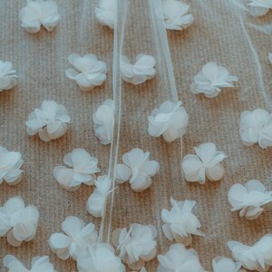 3D Flower Veil, Floral Veil, Cathedral Wedding Veil, 3D Flowered Veil ...