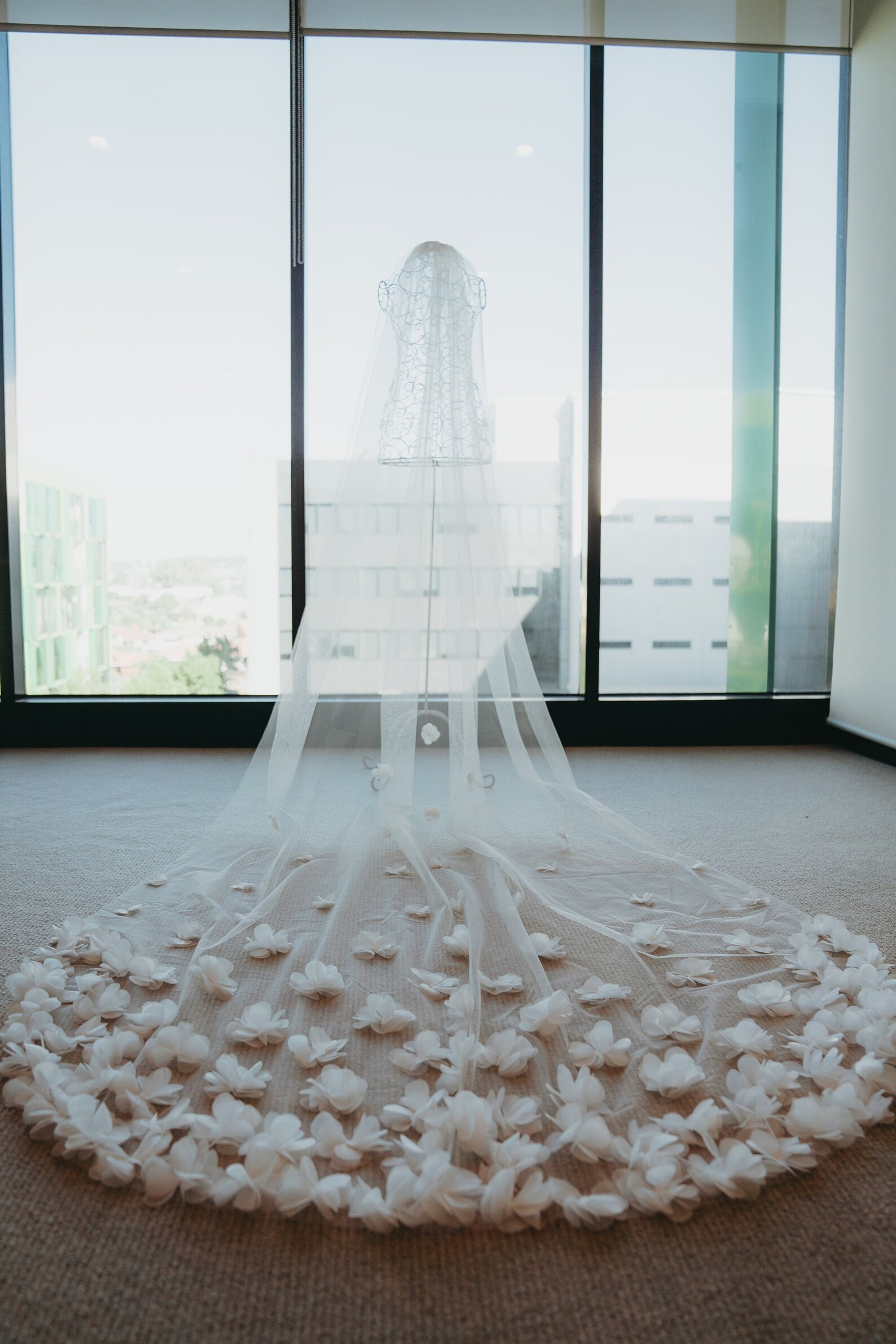 3D Flower Veil, Floral Veil, Cathedral Wedding Veil, 3D Flowered Veil ...
