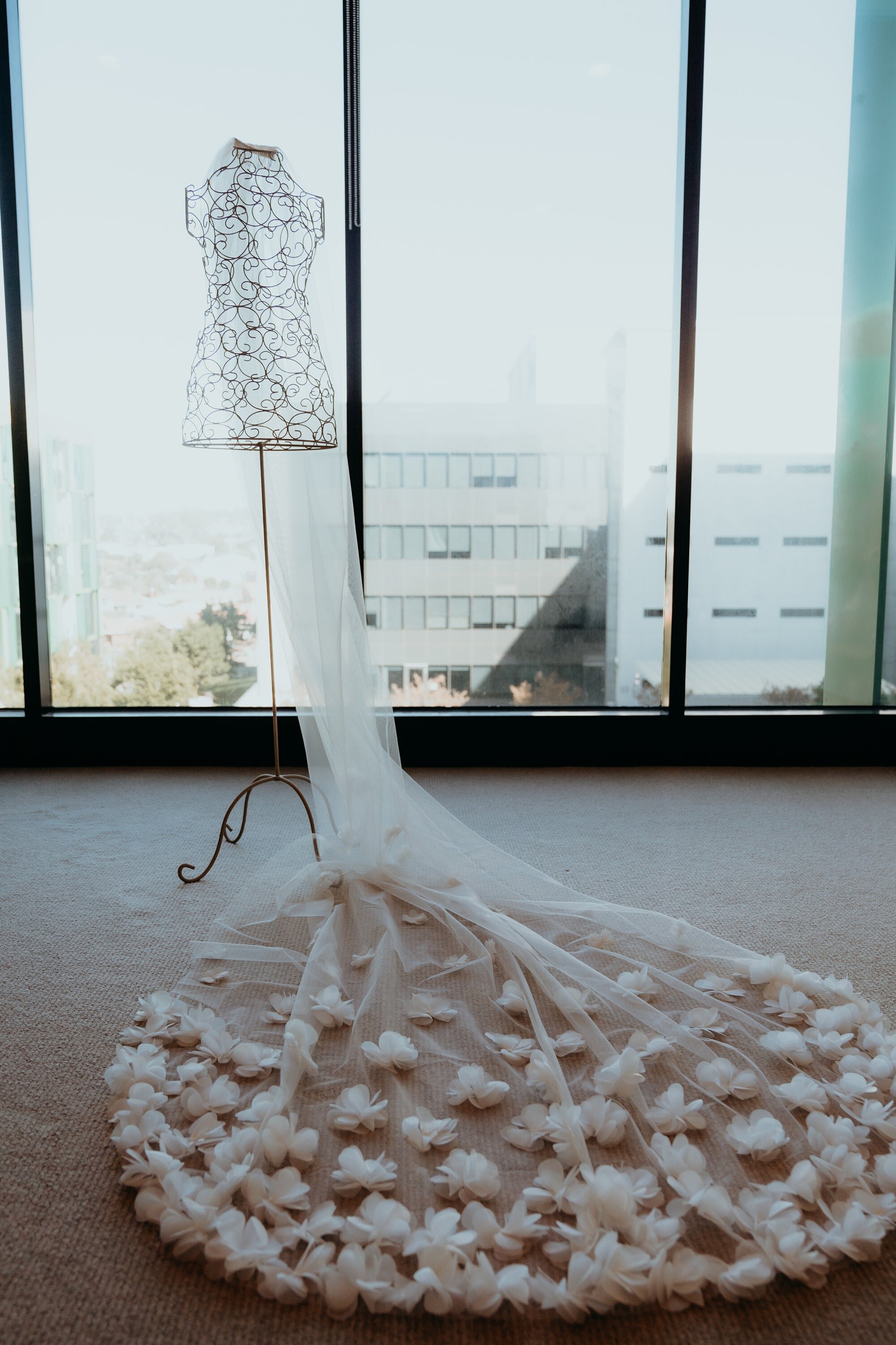 3D Flower Veil, Floral Veil, Cathedral Wedding Veil, 3D Flowered Veil ...