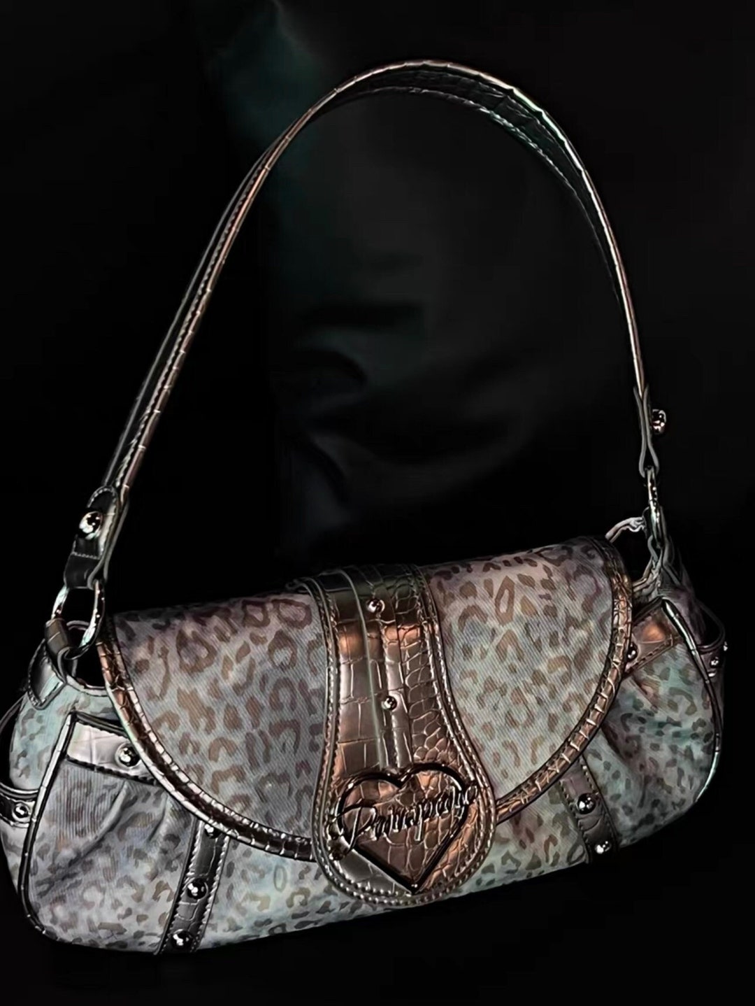 Y2K Retro Blue Heart Pocket Shoulder Bag, Y2k 00s Bag, Retro Handbag ...