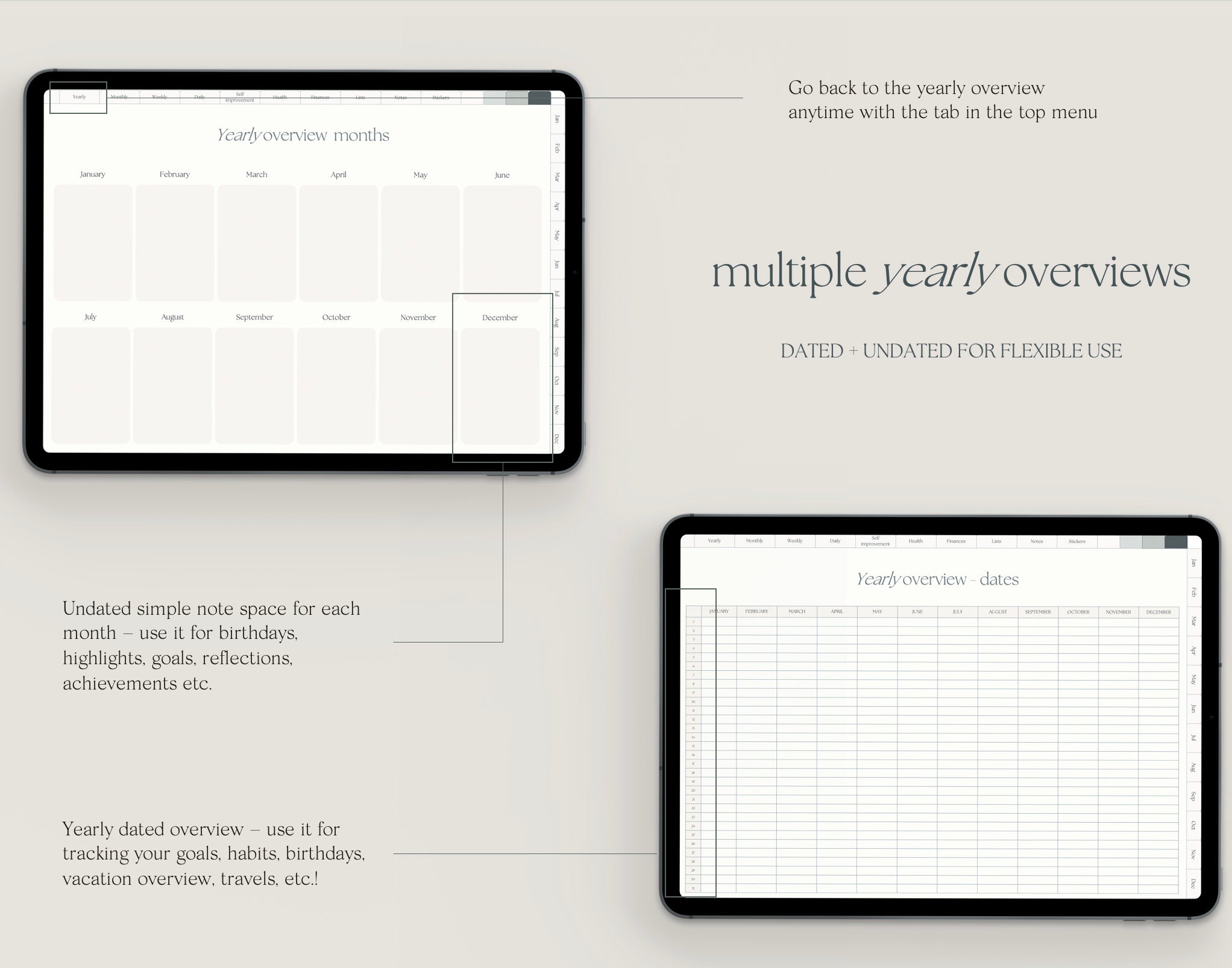 Undated Goodnotes Digital Planner Template Hyperlinked Ultimate Planner ...