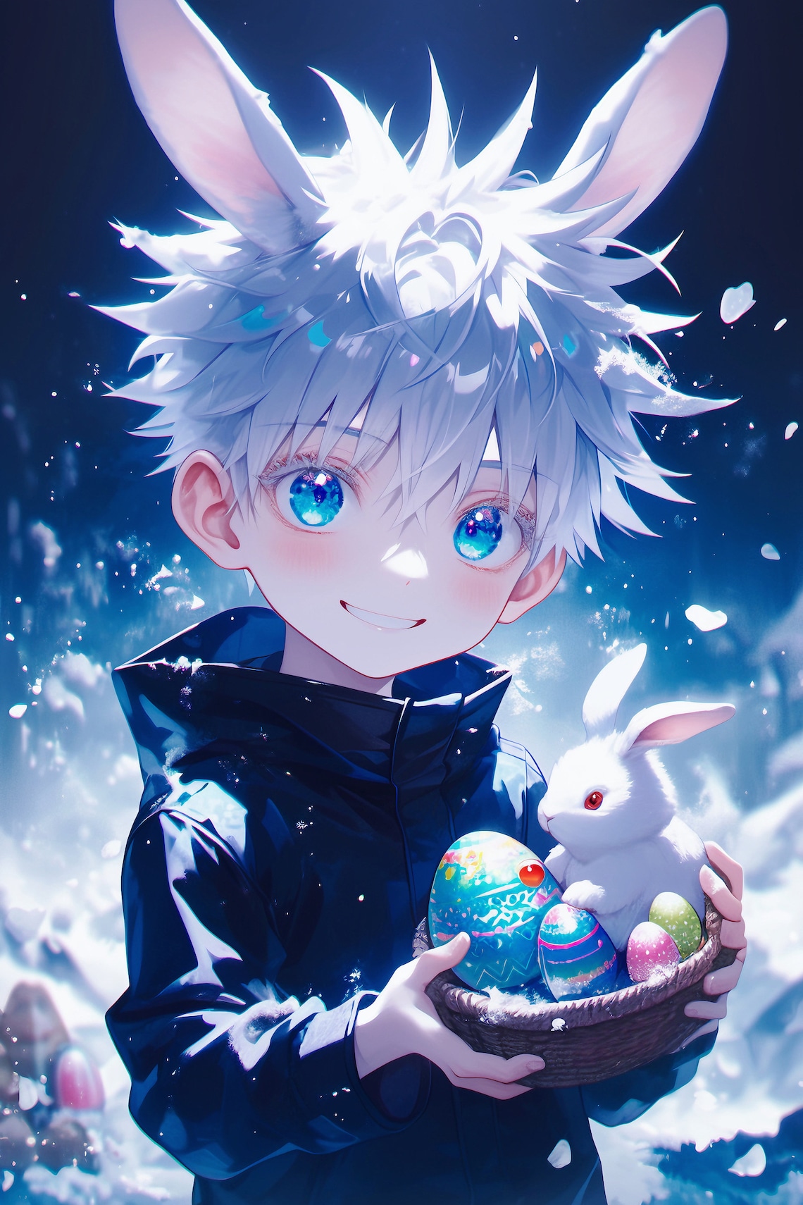 Gojo, Pack of 3, Gojo Satoru, Gojo Art, Chibi Gojo, Cute Art, Easter ...