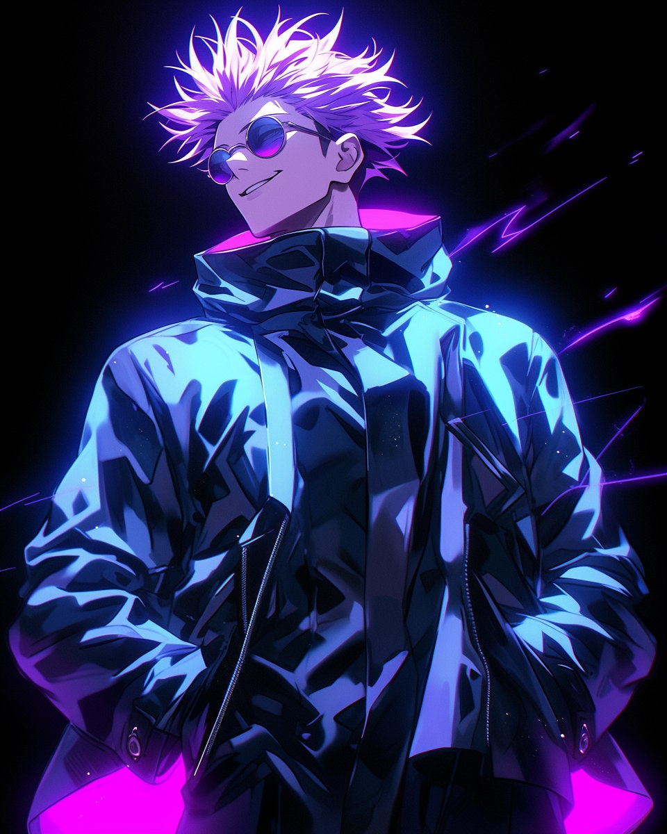 Gojo Satoru Neon Art Prints: Jujutsu Kaisen, 4K Wallpaper (4K Digital ...