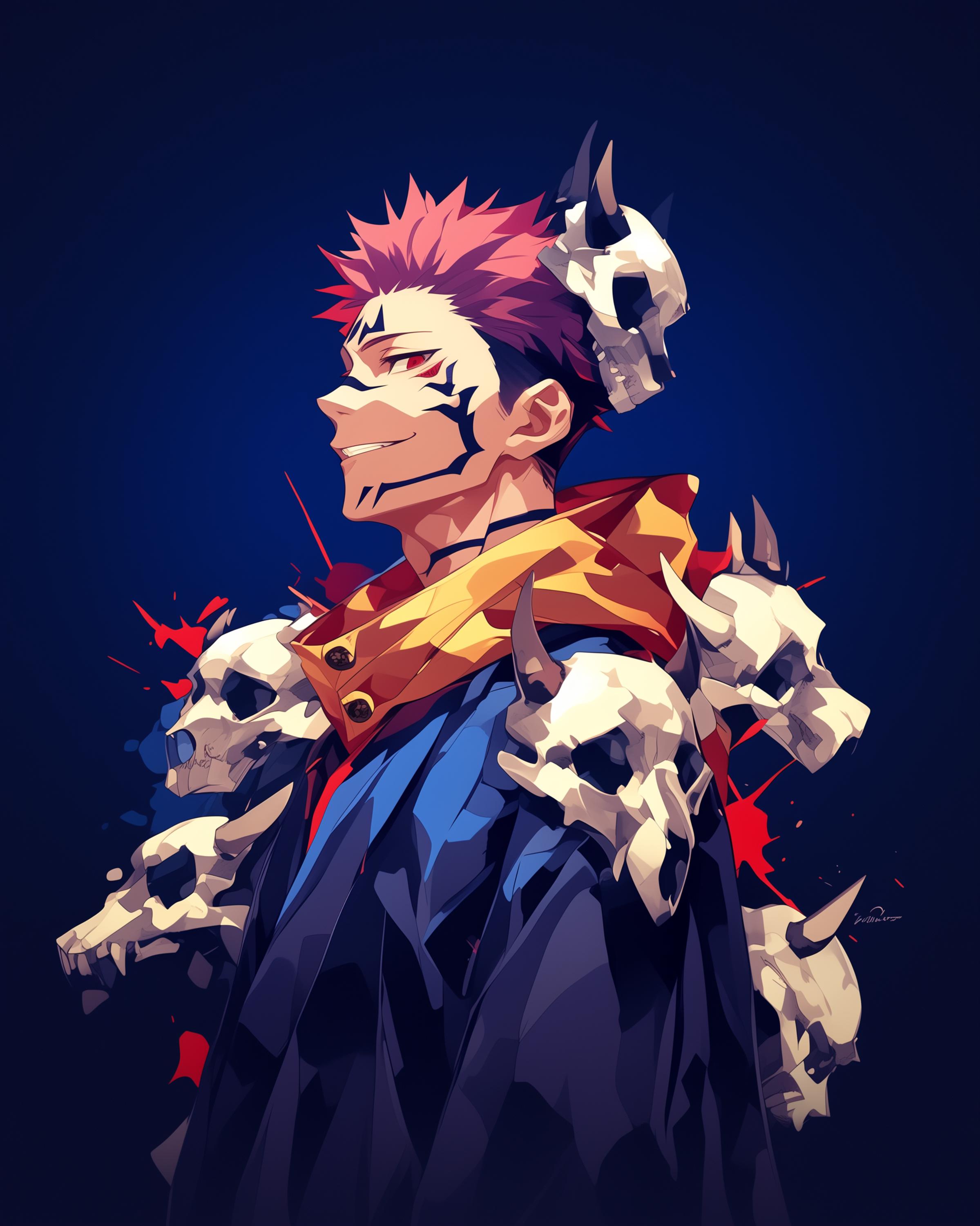 Sukuna, Pack of 4, Sukuna Art, Ryomen Sukuna, Ryomen Sukuna Art, King ...
