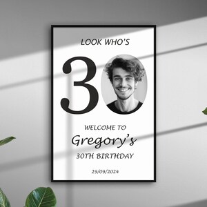 Custom 30th Birthday Welcome Sign, 30th Birthday Decorations for Men ...