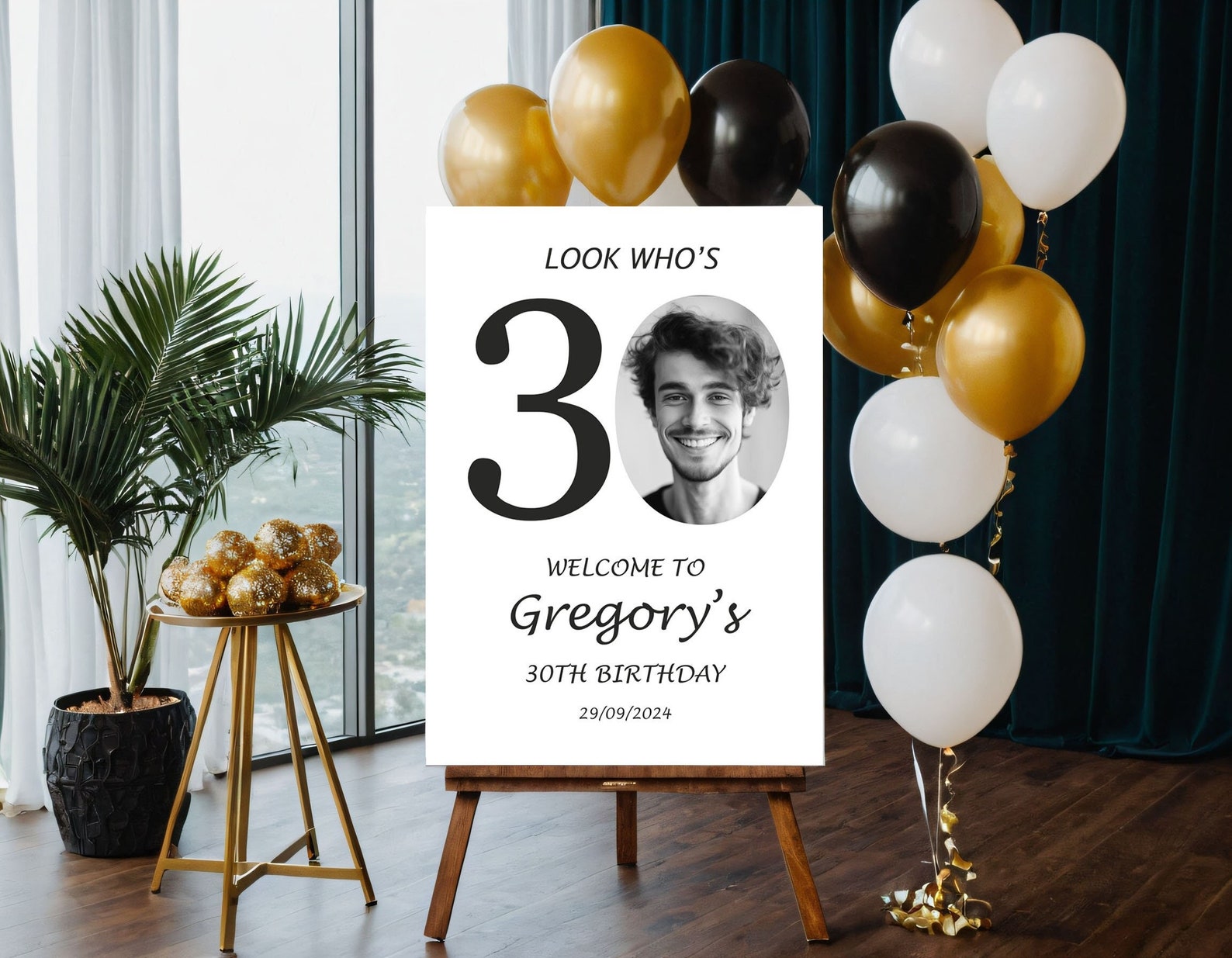 Custom 30th Birthday Welcome Sign, 30th Birthday Decorations for Men ...