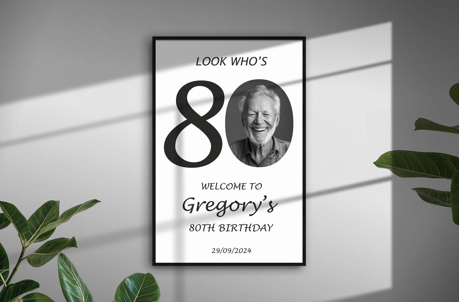 Custom 80th Birthday Welcome Sign, 80th Birthday Decorations for Men ...