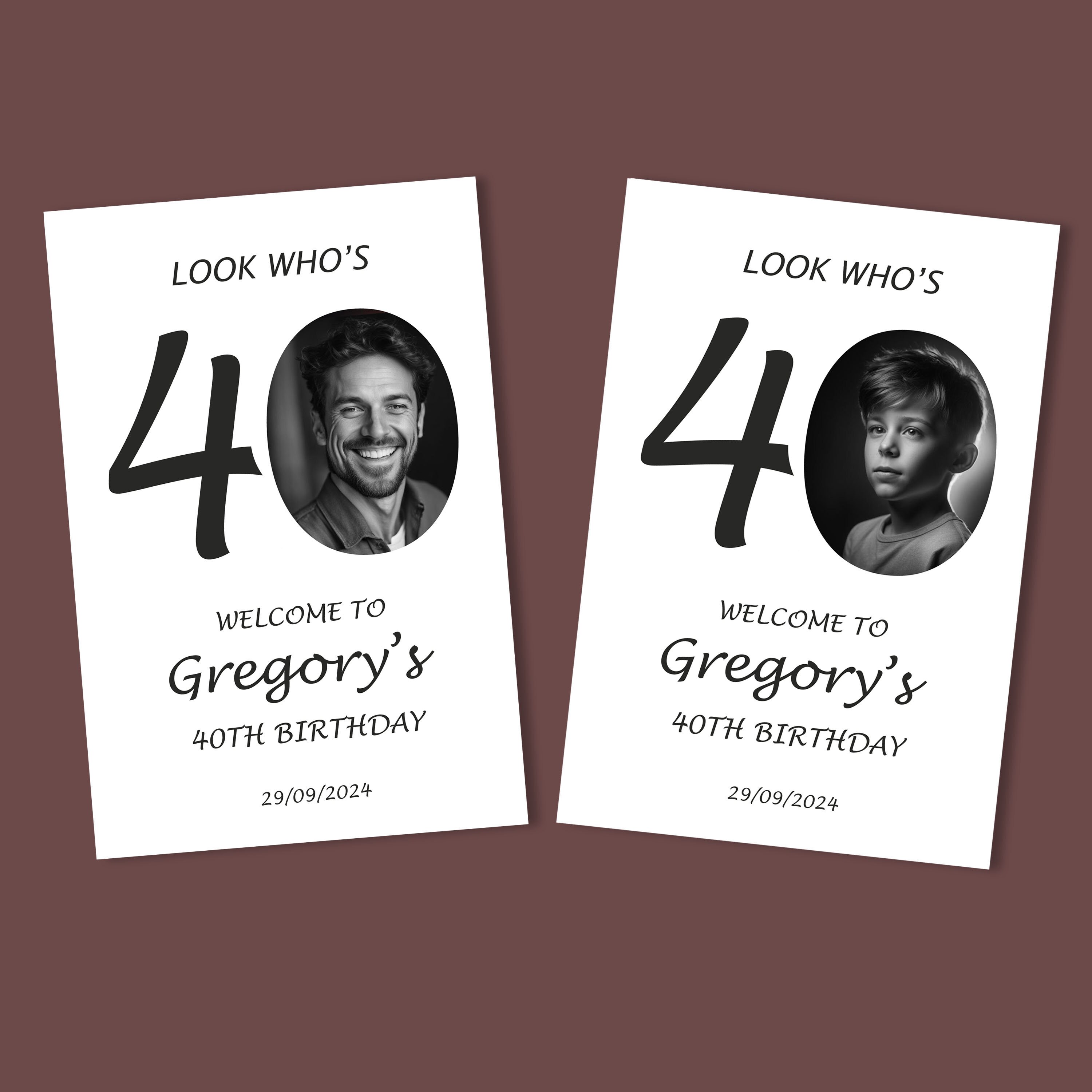 Custom 40th Birthday Welcome Sign, 40th Birthday Decorations for Men ...