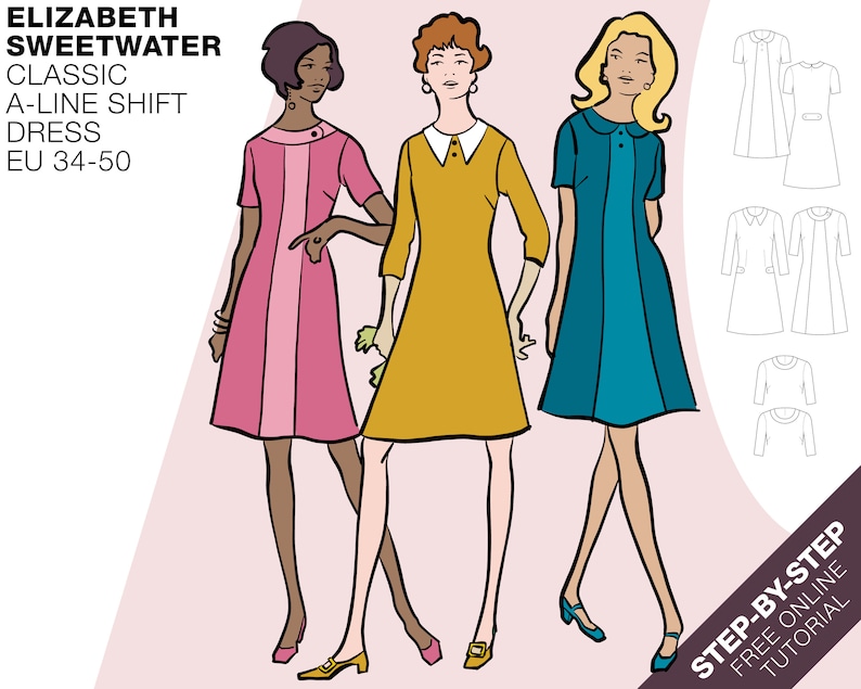 Classic A-line Shift Dress | PDF Download | EU34-50 - Etsy
