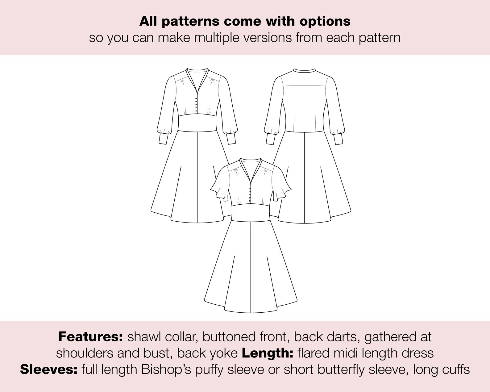 Sewing Pattern Jersey Tea Dress PDF Download EU34-50 | Etsy