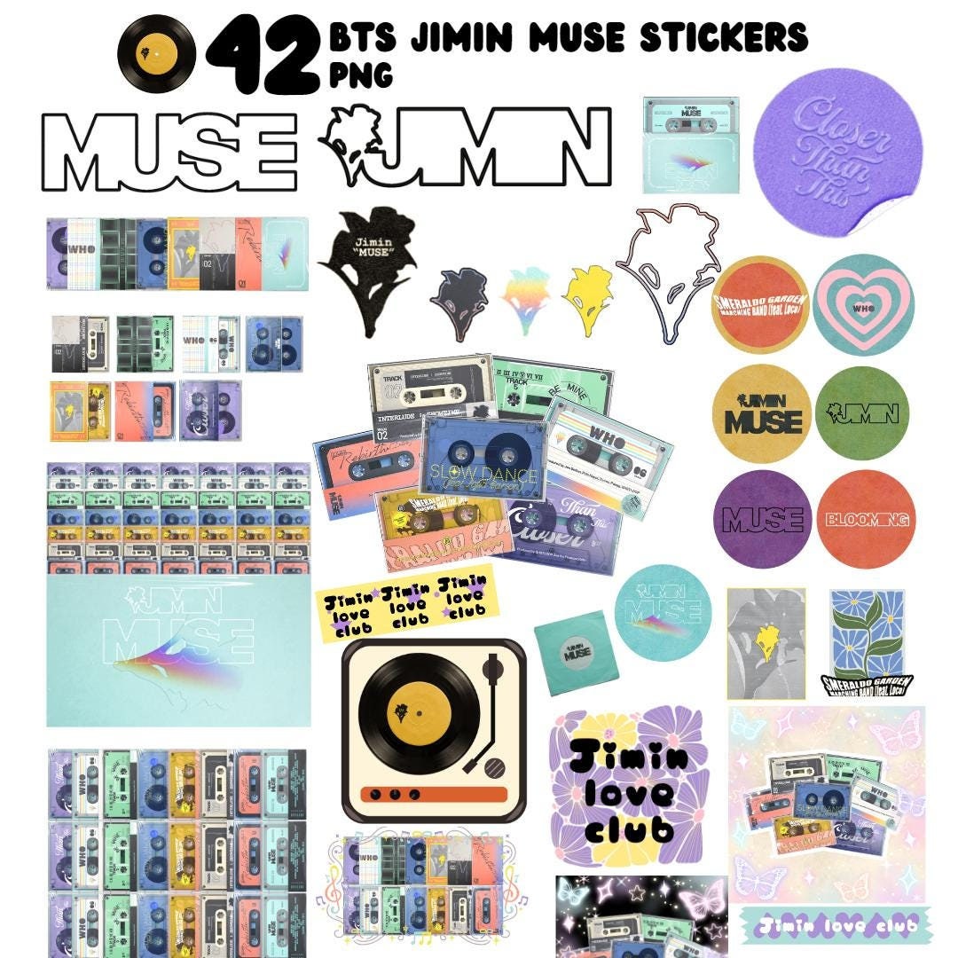 Jimin Muse Stickers Jimin PNG SVG Jimin Muse Sticker Set Jimin Sticker ...
