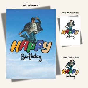 BTS Jin Happy Birthday Card Bundle Png, Svg, Jpg BTS Jin Birthday Card ...